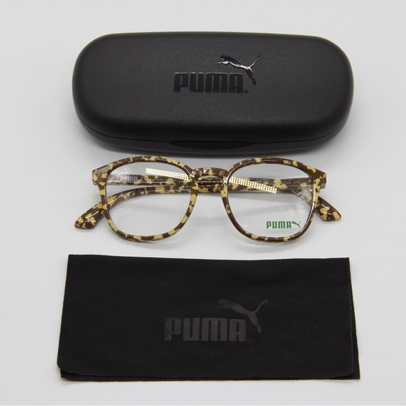 Puma | Accessories | New Puma Eyeglasses Pu080o 003 Round Brown Yellow ...